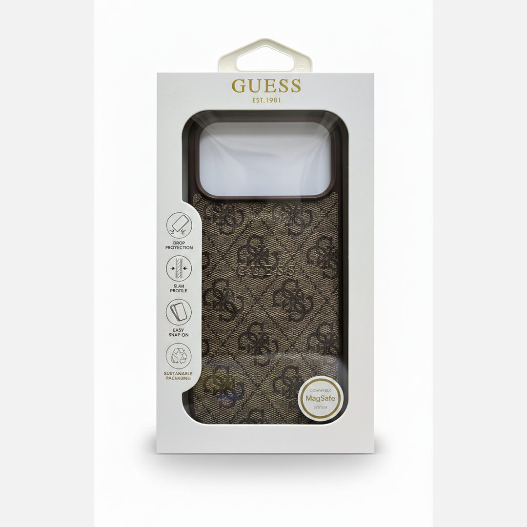 GUESS MAGSAFE 4G PU LEATHER CASE WITH CLASSIC LOGO FOR IPHONE 17 PRO ...